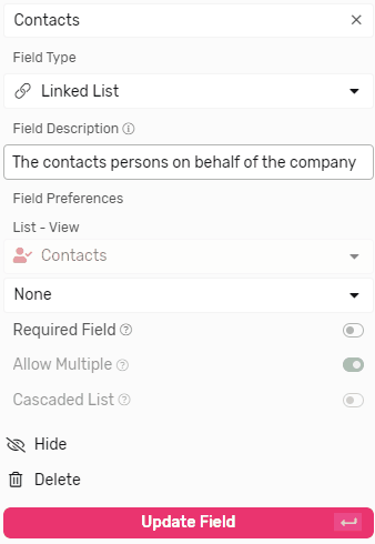 Workiom Help Center | Linked List